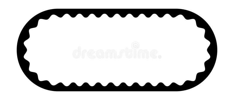 Oval Rectangle Frame with Wavy Inner Edges. Cute Rectangular Shape with ...