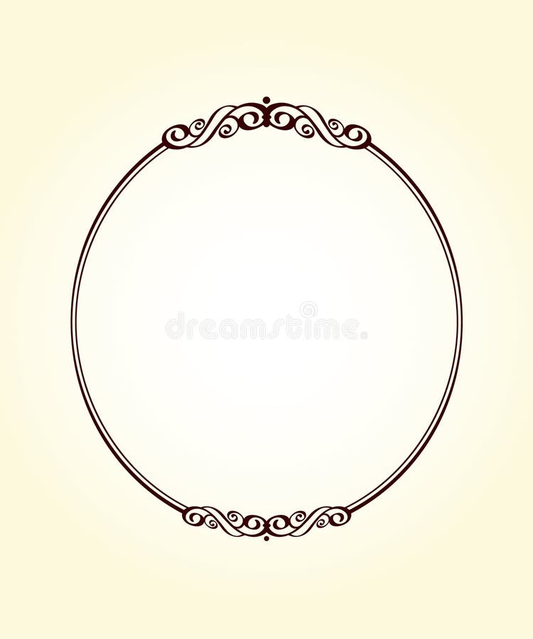 Oval Retro Frame with Place for Text.Vector Illustration Stock Vector ...