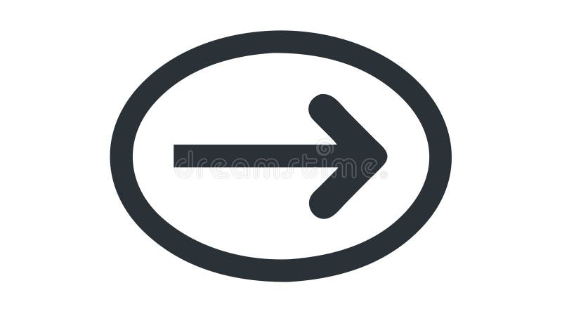 Oval with Right Arrow Inside Icon Vector Illustration, Vector Design ...