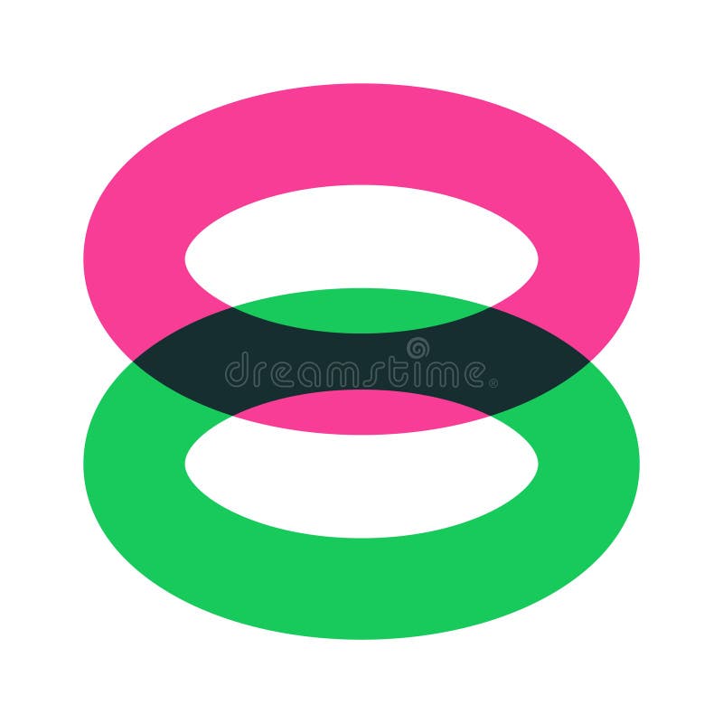 Oval Rings Double Risograph Geometry Stock Vector - Illustration of ...