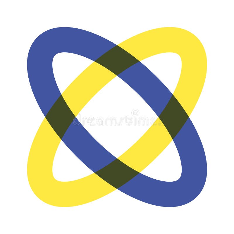 Oval Rings Overlapping Risograph Elements Stock Vector - Illustration ...