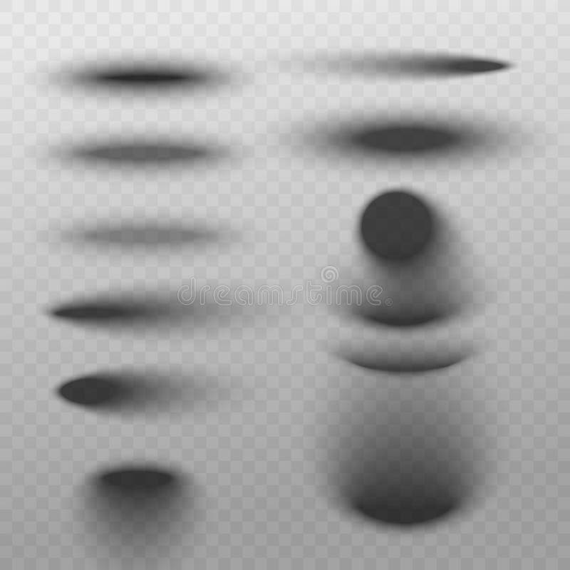 Oval and Round Shadows with Soft Edges, Realistic Vector Illustration ...
