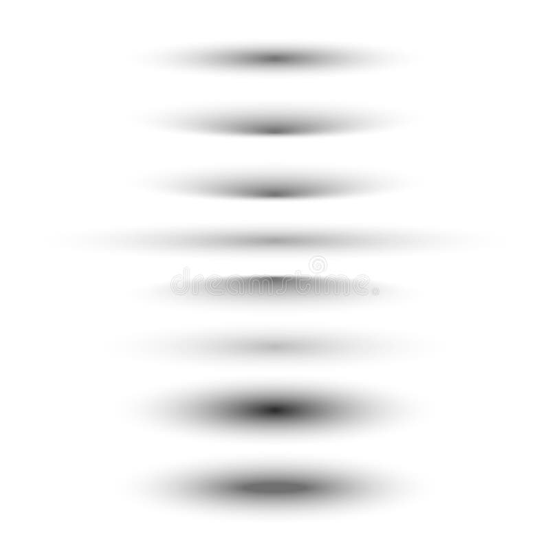 Oval Shadow Dividers Isolated on White. Vector Realistic Creative ...