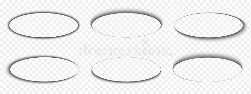 Oval Shadows Shapes Isolated on Transparent Background. Elliptical Soft ...