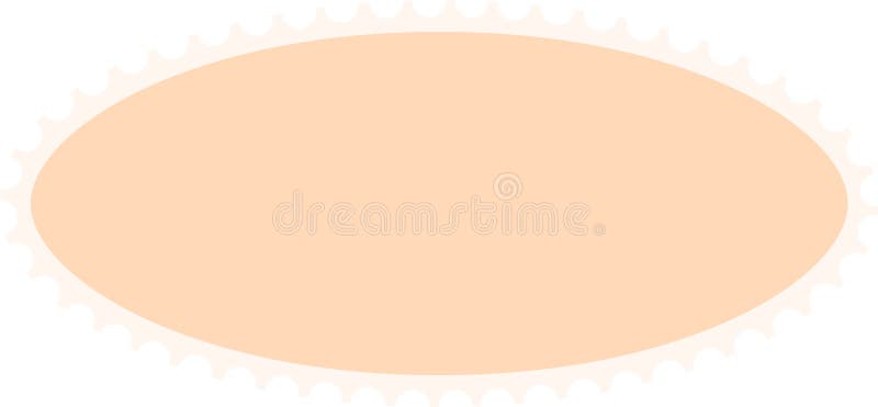 Oval Shape Filled with a Soft Peach Hue, Featuring a Serrated White ...