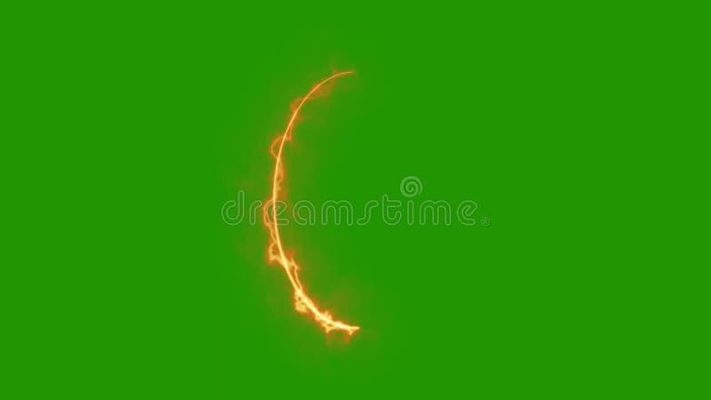 Oval Shape Fire Effect Green Screen Background Stock Footage - Video of ...