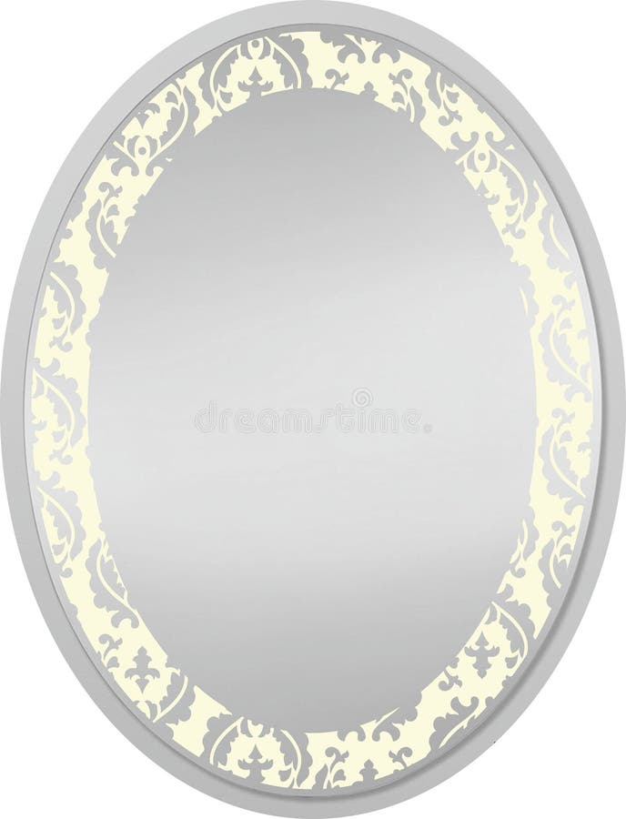 Oval Shape Mirrors Glass Border Design Vector CDR Иллюстрация вектора ...