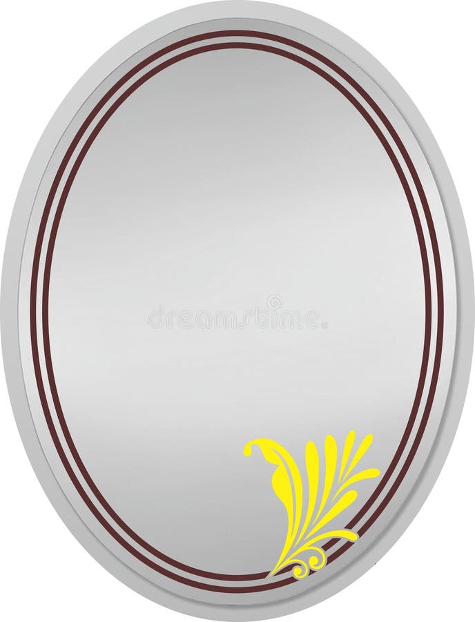 Oval Shape Mirrors Glass Border Design Vector CDR Stock Vector ...