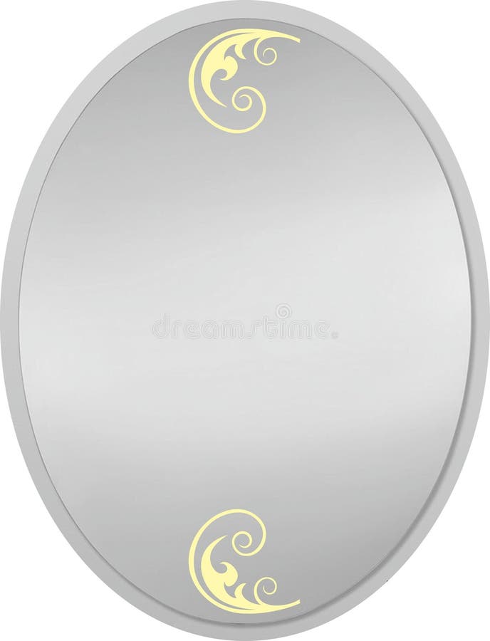 Oval Shape Mirrors Glass Border Design Vector CDR Stock Vector ...