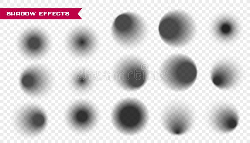 Oval Shape Realistic Shadow Effect Big Set Stock Illustration ...