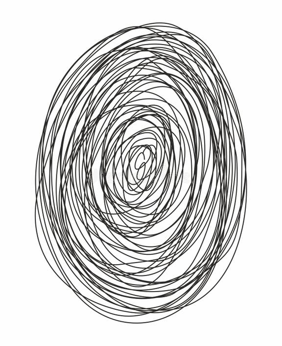 Oval Shape Scribble. Abstract Line Pen Scribble. Abstract Pen Scribble ...