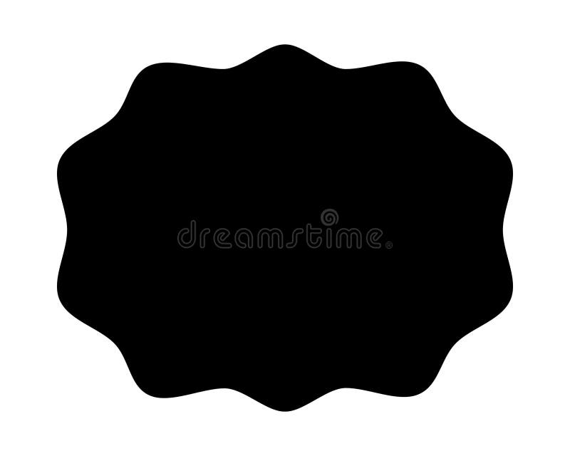Oval Shape with Wavy Edges. Geometric Form with Scallop Borders Stock ...