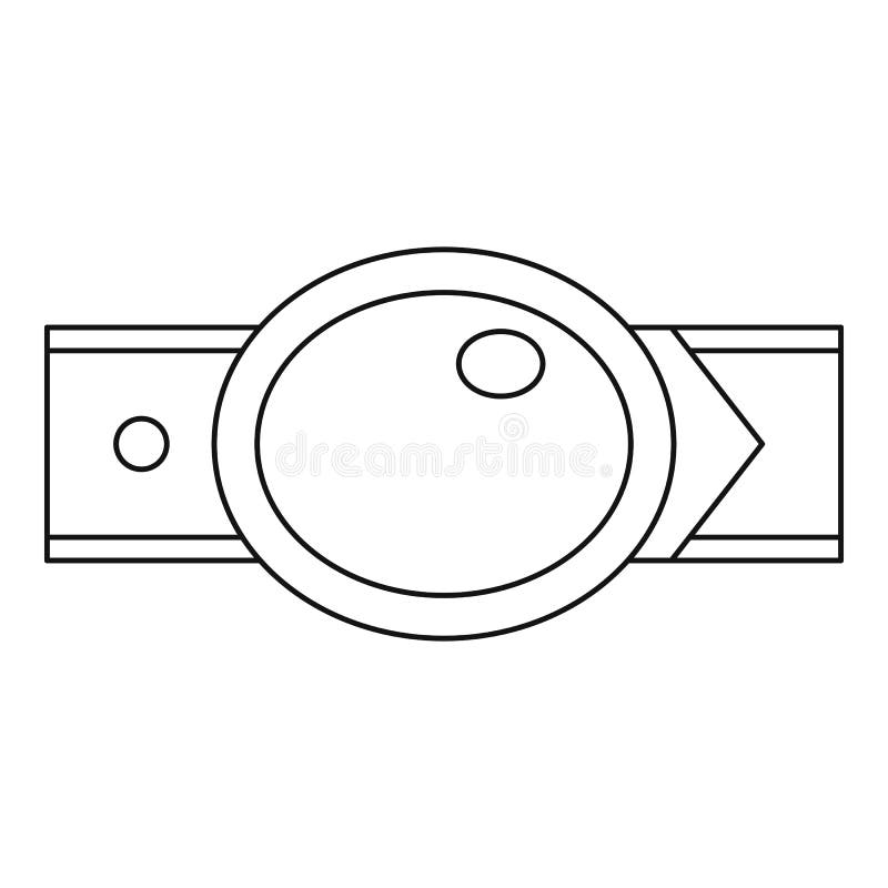 Oval Shaped Buckle Icon, Outline Style Stock Vector - Illustration of ...