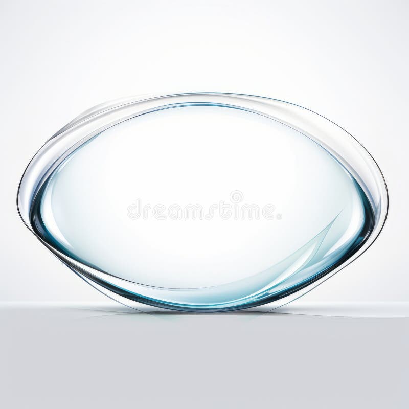 An Oval Shaped Glass Object on a White Background Stock Illustration ...