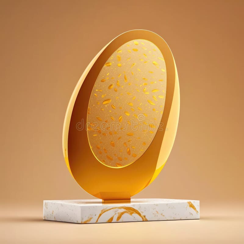 An Oval-shaped, Golden Quartz, with a Mesmerizing Pattern Podium, Empty ...