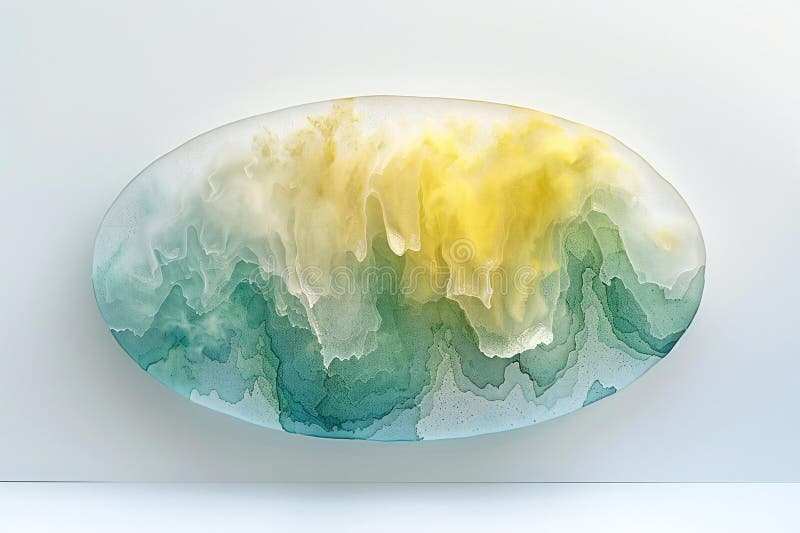 An Oval Shaped Image of a Colored Abstract, High Quality, High ...