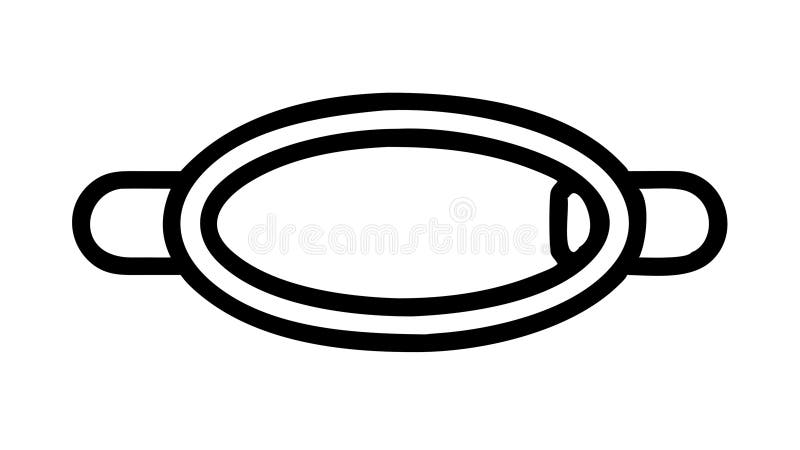 Oval Shaped Pan Outline Icon, Kitchen Cookware Graphic , Vector Design ...