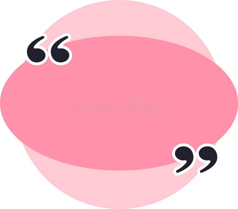 Oval Shaped Pink Quote Box Featuring Black Quotation Marks, Ideal for ...