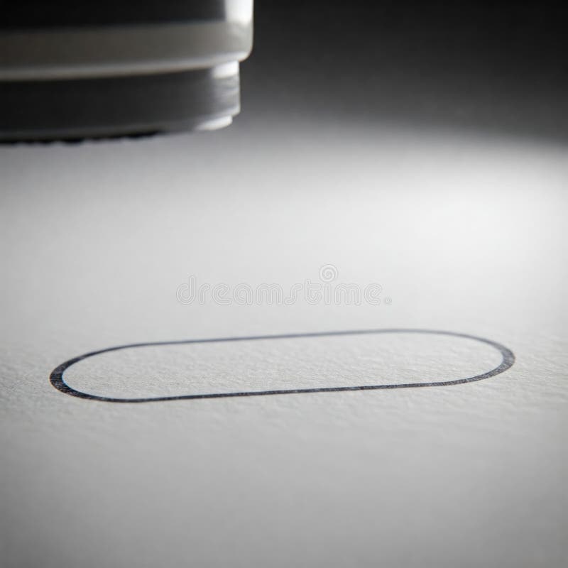 Oval-shaped Print on a White Sheet. Stock Image - Image of press ...