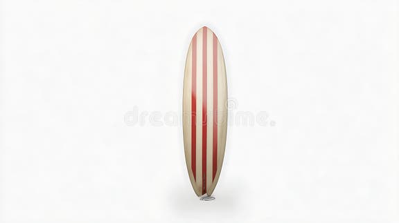 Oval-shaped Surfboard with Red and White Vertical Stripes. the Design ...