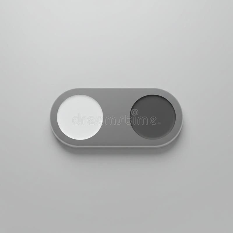 An Oval-shaped Toggle Switch Features Two Circular Buttons, One White ...