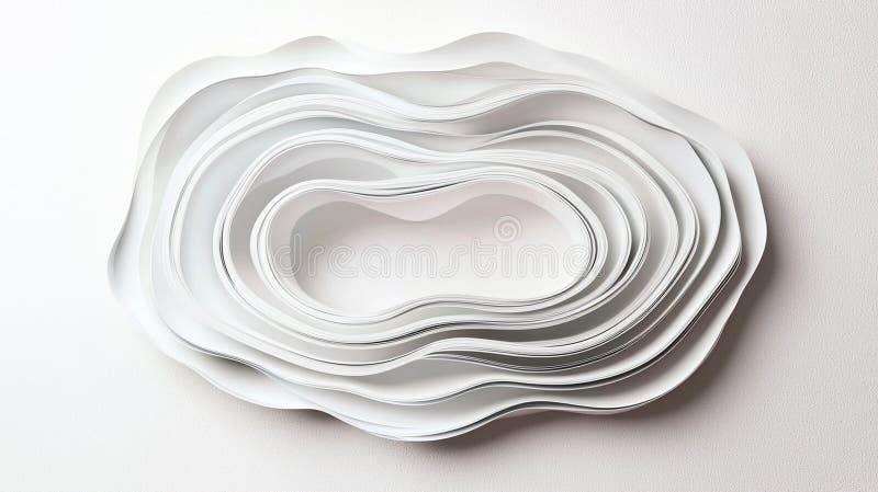 Oval-shaped Torn Paper Layers Stacked with Visible Jagged Edges and ...
