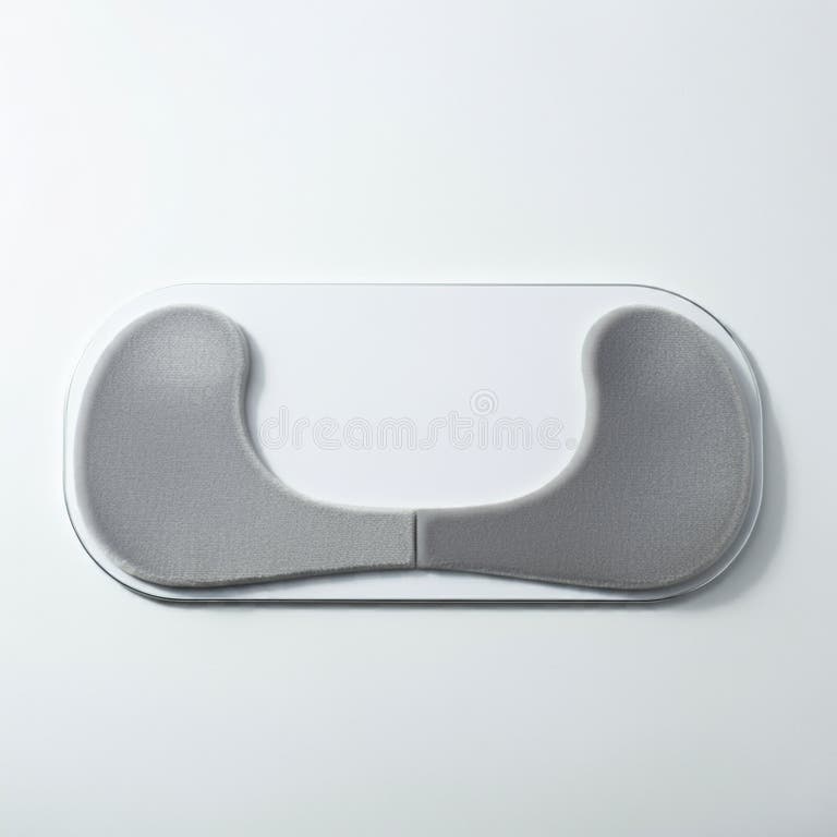 Oval-shaped White Object with Smooth, Rounded Edges Featuring Two Gray ...