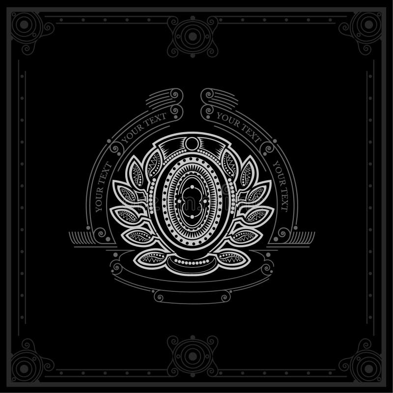 Shield With Floral Decoration Isolated Stock Image - Illustration of ...