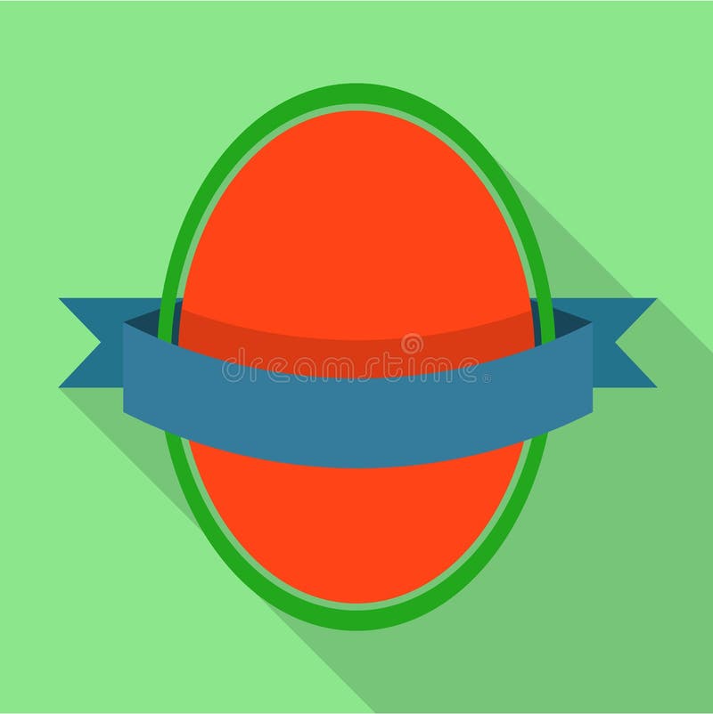 Oval Shield Icon, Flat Style Stock Vector - Illustration of ribbon ...
