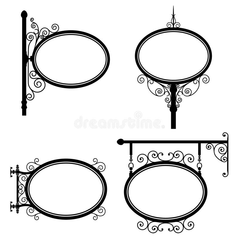 Oval Sign stock vector. Illustration of wrought, element - 10575075