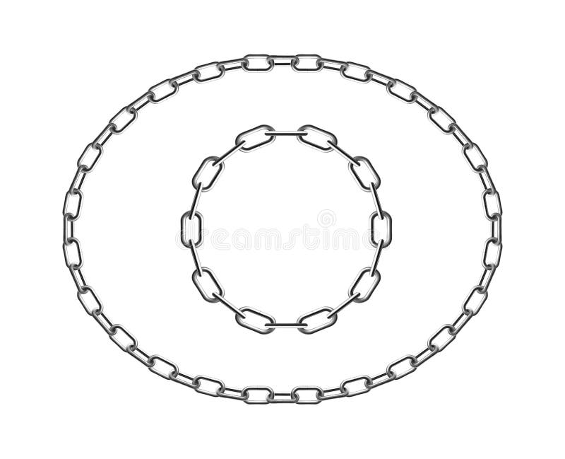 Oval Silver Chain Frame stock vector. Illustration of hard - 235259907