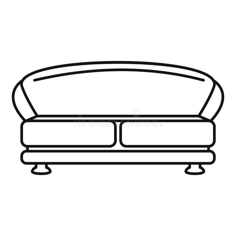 Oval Sofa Icon, Outline Style Stock Vector - Illustration of decor ...