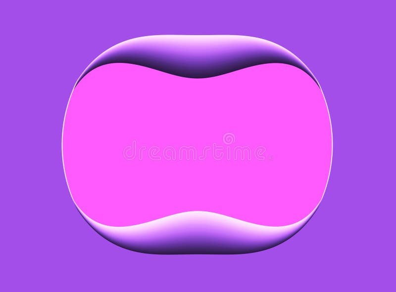 Oval Soft Pop 3D Effect Frame for Text or Bubble Speech. Purple Pink ...