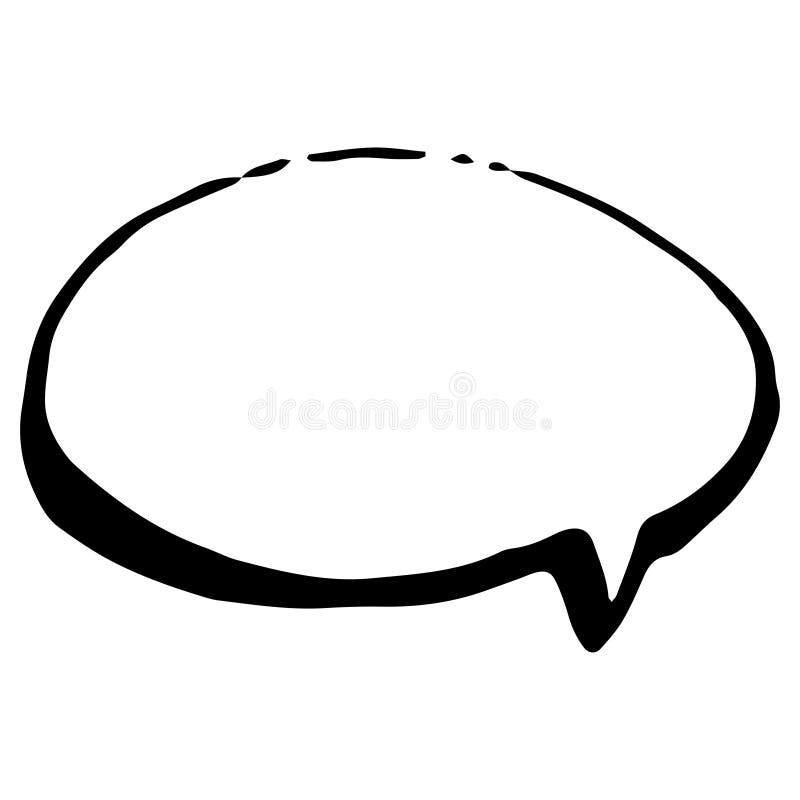 An Oval of a Speech Bubble, Hand-drawn in the Style of a Comic Book ...