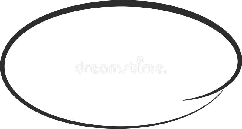 Oval Speech Bubble Pointing Right with Thick Lines, Hand Drawn Doodle ...