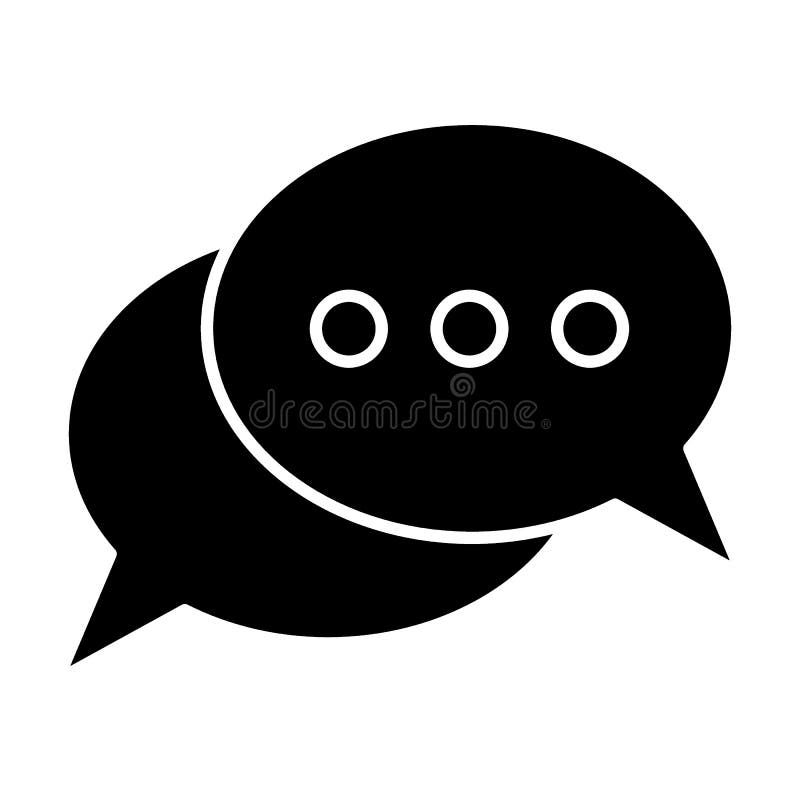 Oval Speech Bubble with Three Points Solid Icon. Message Illustration ...