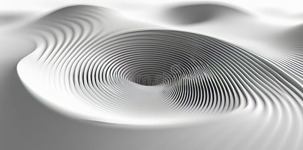 An Oval Spiral Circular Pattern in Grayscale, Featuring Abstract ...