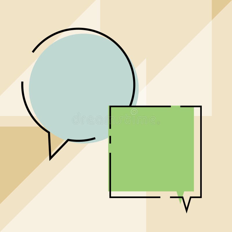 Oval and Square Blank Speech Bubbles on Color Background Design. Empty ...