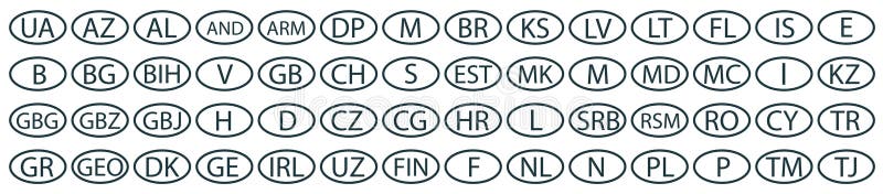 Oval Sticker of the Countries of the European Union and Not only. with ...