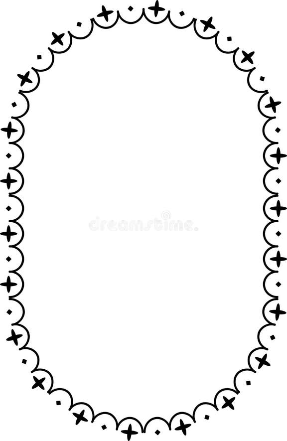 Oval Stitch Border Frame vektor abbildung. Illustration von abbildung ...