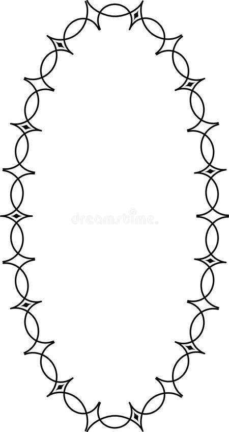 Oval Stitch Border Frame stock vector. Illustration of round - 370129717