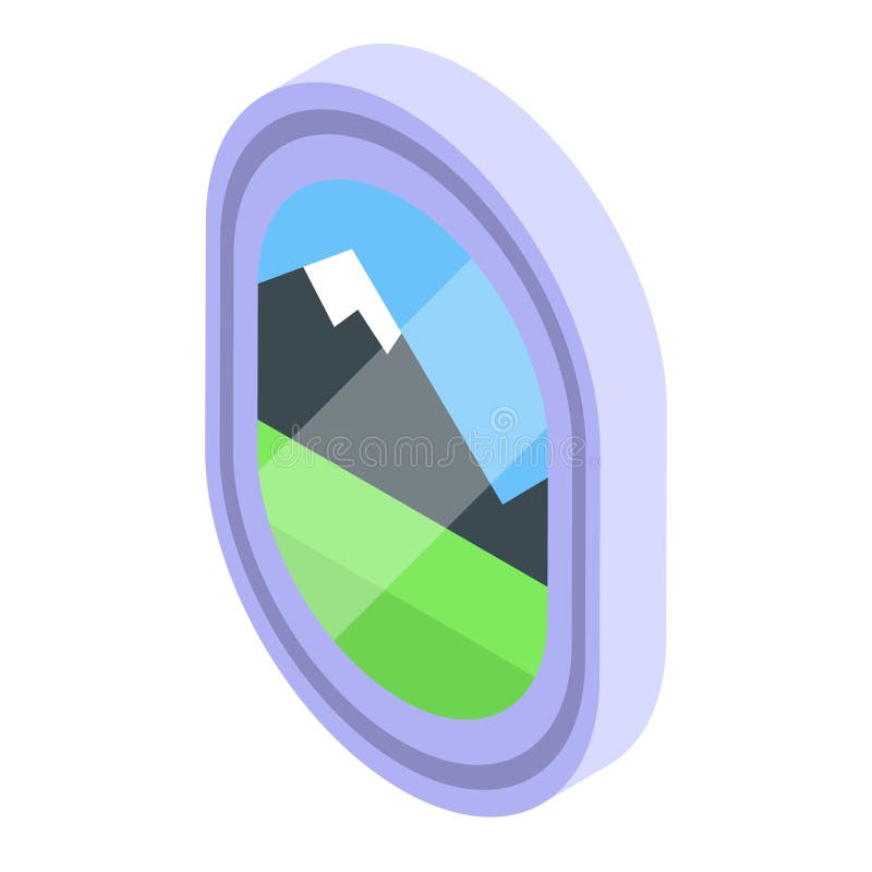 Oval Wall Painting Showing Mountain Landscape in Modern Interior Stock ...