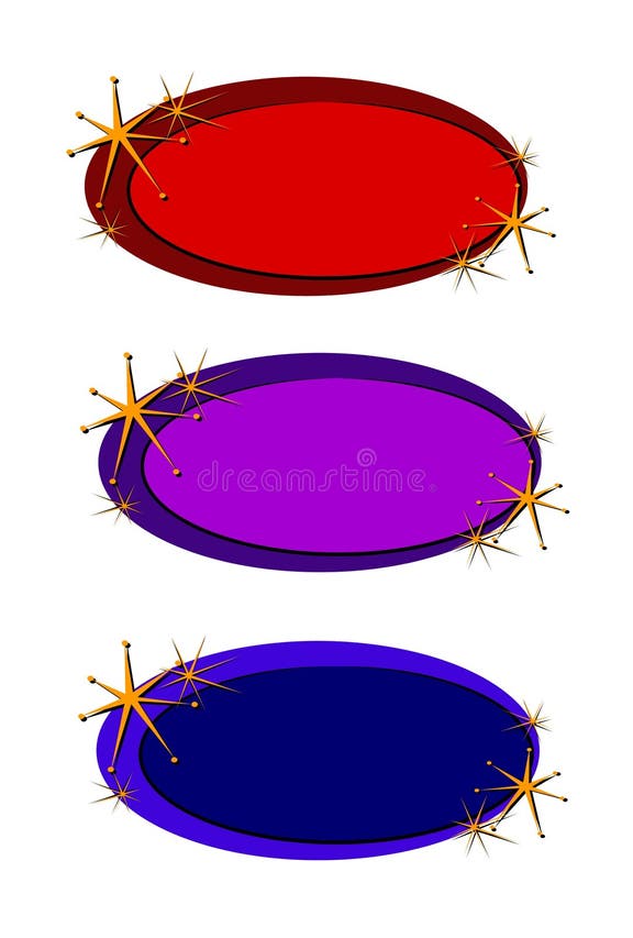 Oval Web Page Logo with Stars Stock Vector - Illustration of coloured ...