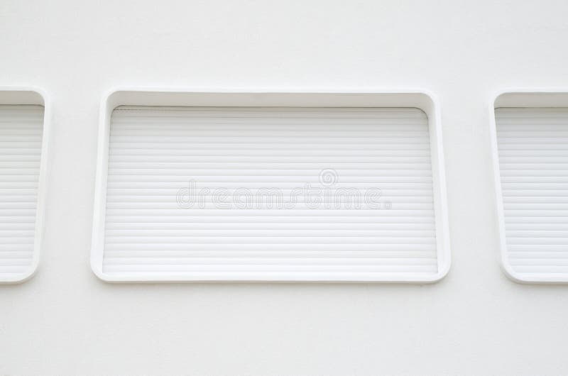 Oval Windows with New White External Blinds Stock Image - Image of ...