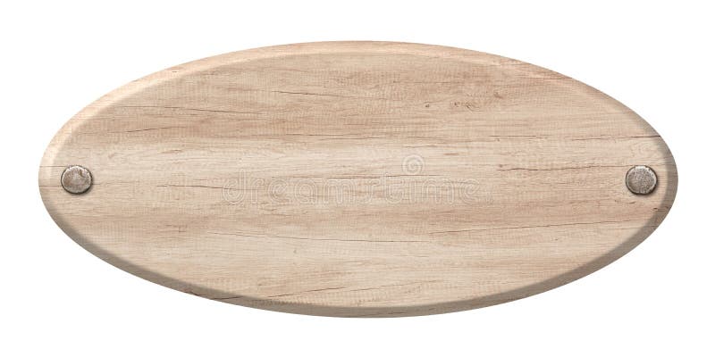 Oval Wooden Sign Made of Light Wood and Fastened with Nails Stock Image ...