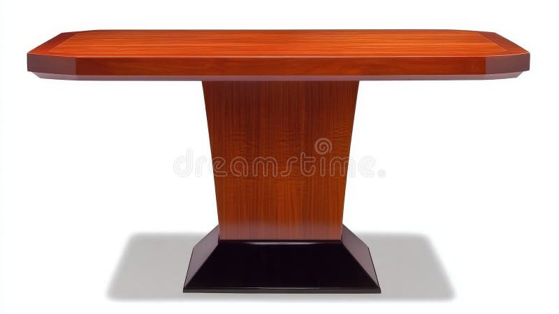 An Oval Wooden Table for Dining is Depicted in Isolation on a White ...