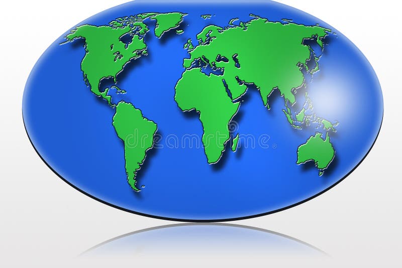 Oval world map stock illustration. Illustration of global - 6282123