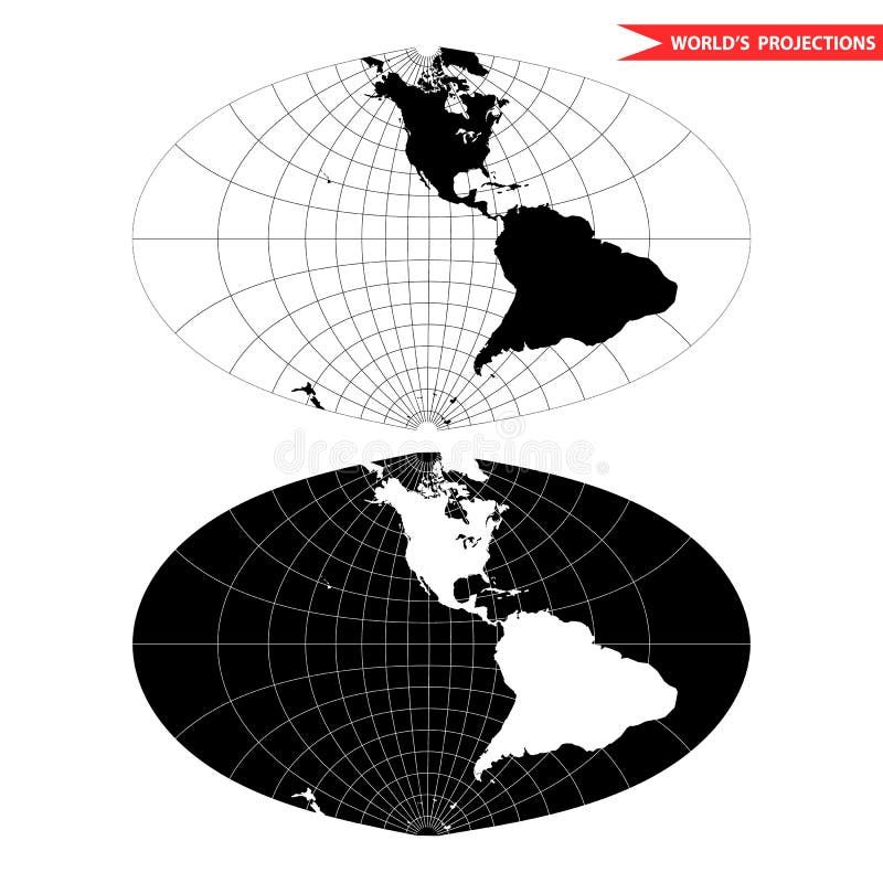 Oval world map projection. stock vector. Illustration of globe - 69995279