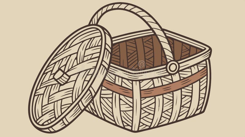 Oval Woven Basket, Unique Container Shape Design Vector Design ...