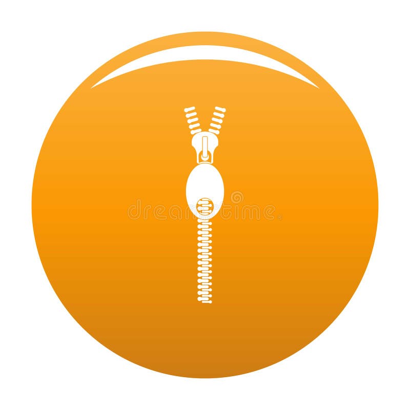 Oval zip icon orange stock illustration. Illustration of icon - 124210012